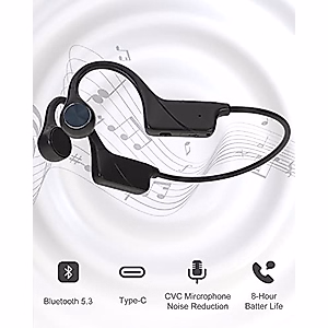 MONODEAL Bone Conduction Headphones Bluetooth Open Ear Headphones Wireless IPX5 Waterproof Headset with Microphone Sport Headphones Long Battery Life Earphones for Runners Fitness Cycling