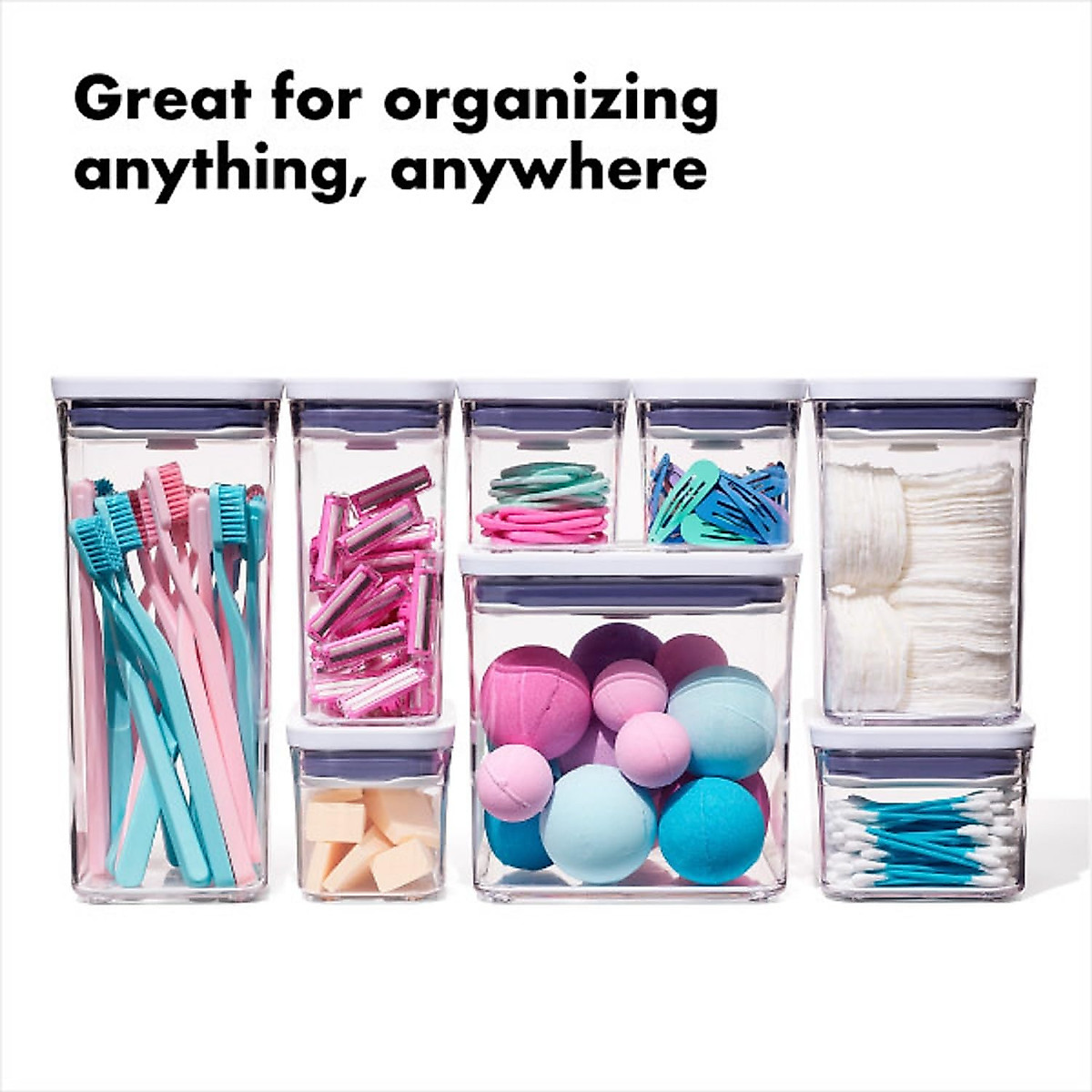 OXO Good Grips 6 Piece Large Canister Set with Scoops, 4.4 qt each, White