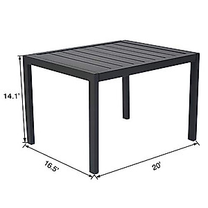 Kozyard Modern Full Flat Alumium Patio Reclinging Adustable Chaise Lounge with Sunbathing Textilence for All Weather, 5 Adjustable Position, Very Light, Anti-Rusty (2 Pack Gray w/Table)