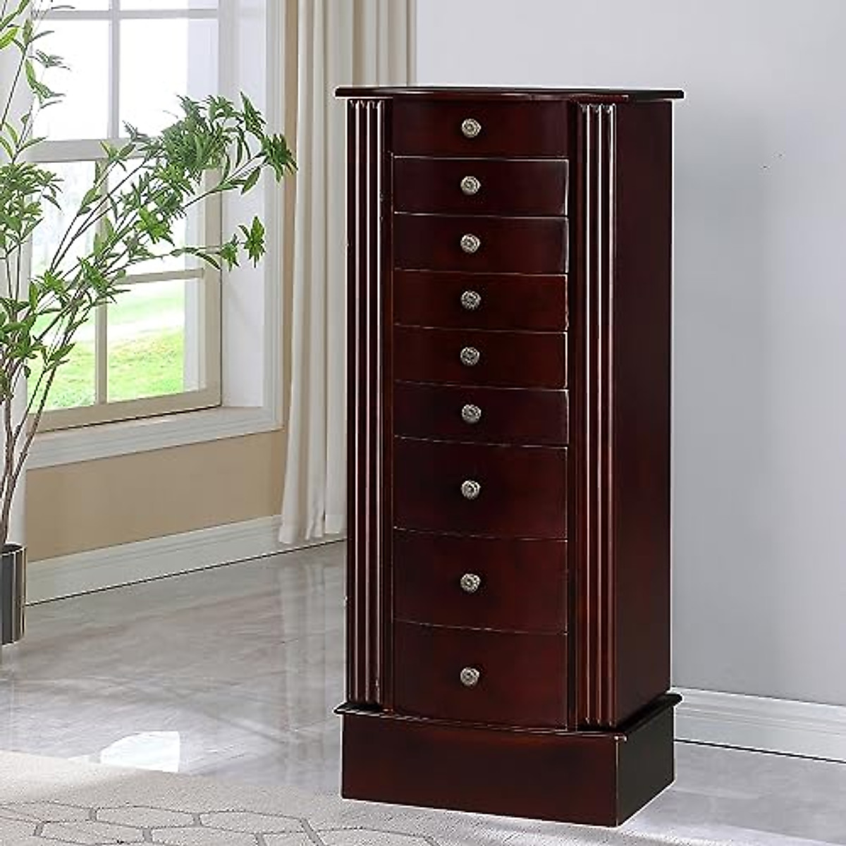 Hives and Honey Julia Jewelry Armoire, 40in X 17in X 12in, Walnut