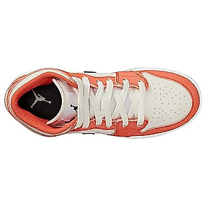 Nike Air Jordan 1 Mid Grade School Team Orange/Black-Sail-White DV1336-800 6.5Y