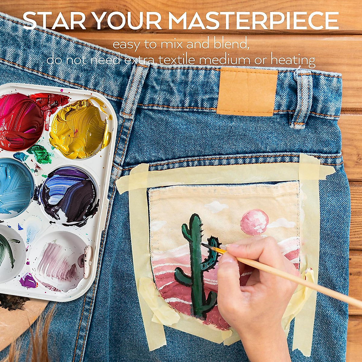 Nicpro Black Fabric Paint for Furniture, 8.45 oz (250 ml) Fabric Paint for Clothes Permanent, Soft Rich Pigment Non-Toxic Textile Paint for Fabric DIY Crafts T-shirts Shoes Jeans for Kid Adult