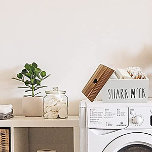 Tampon Holder for Bathroom,Farmhouse Bathroom Organizer,Rustic Wood Bathroom Storage Bin with Lid, Wood Movable Partition Feminine Product Organizer with Lid ,Bathroom Accessories Decor Box (Rustic)