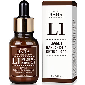 Bakuchiol 2% Serum with Retinol for Face, Anti-Aging, Hyperpigmentation and Acne Flare-Ups, 1 Fl Oz (30ml)