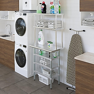 Amgood 18" x 30" Stainless Steel Work Table with 3 Shelves and 12" Wide Double Tier Overshelf | Metal Kitchen Prep Table & Shelving Combo | NSF