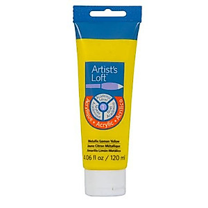 Artist's Loft Metallic Acrylic Paint, 4 oz. (Metallic Lemon Yellow)
