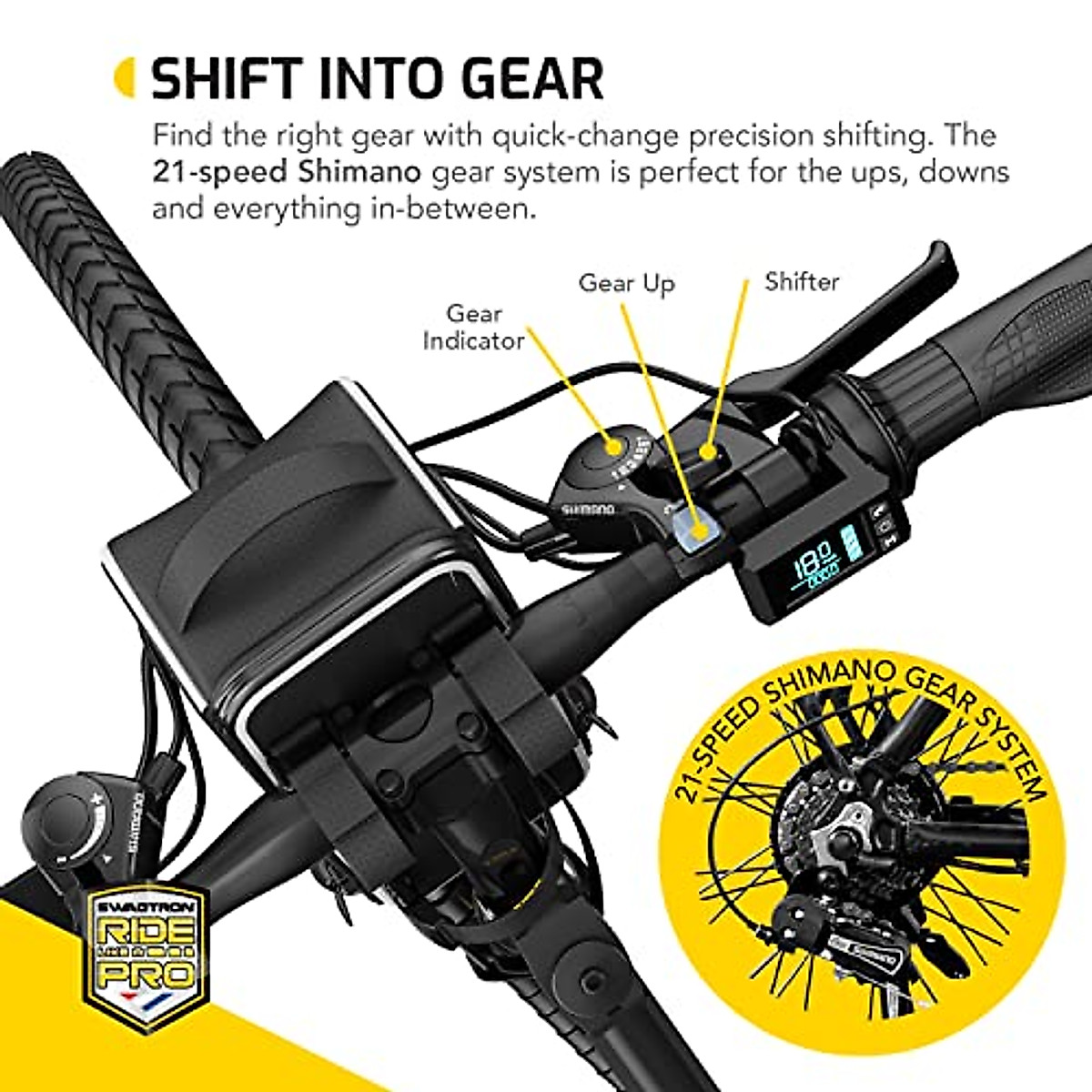 EB15 Viper Folding Off-Road Electric Mountain Bike, 26” All-Terrain Electric Bike for City Cruising & Trail Riding, Brushless 350W Motor, Removable Battery, Full Dual Suspension, Shimano 21 Gears