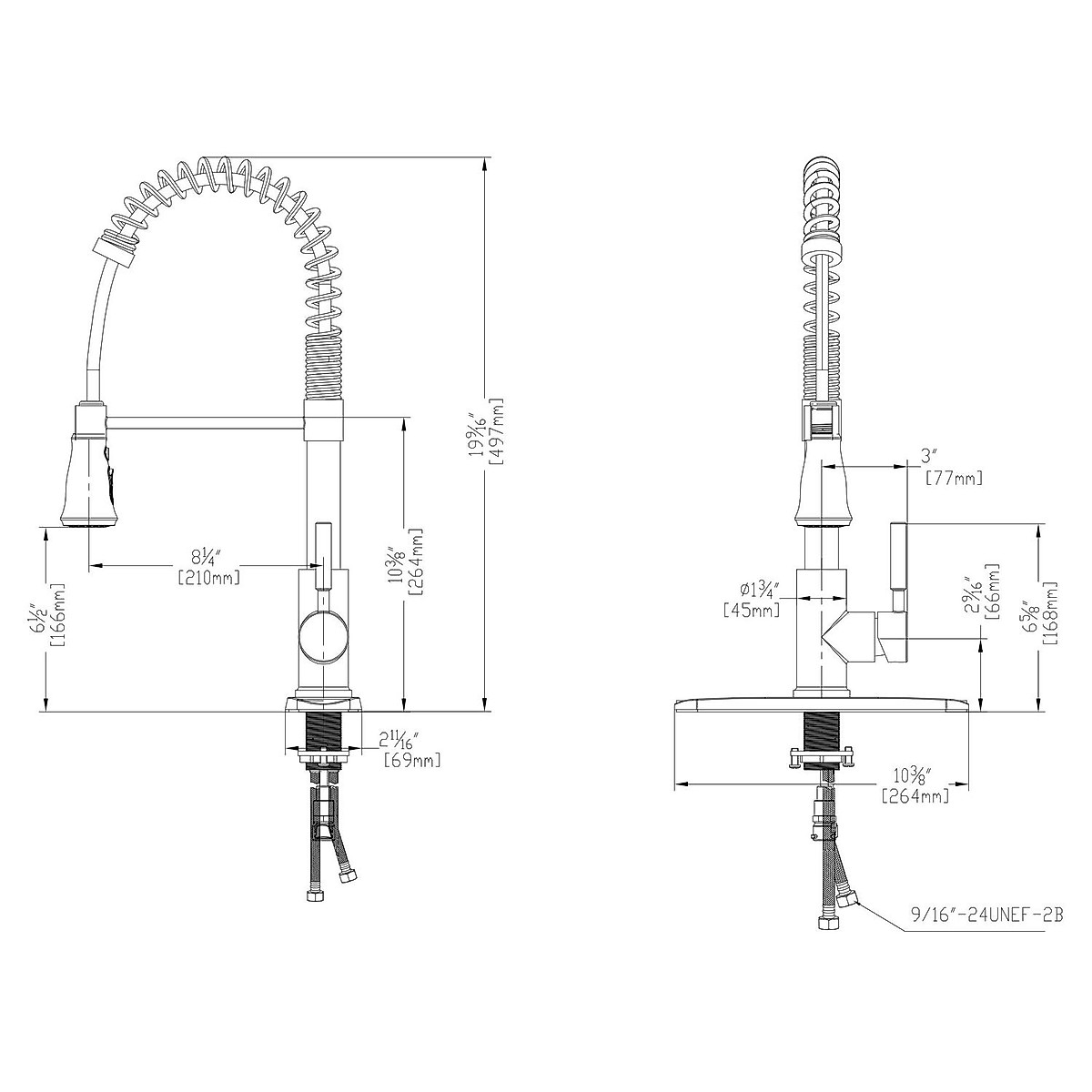 SOKA Kitchen Sink Faucet Single Handle With Pull Down Sprayer 3 Working Mode Stream, Spray & Pause Fit for 1 or 3 Hole