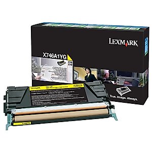 Lexmark X746A1YG X746 X748 Toner Cartridge (Yellow) in Retail Packaging