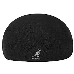 Kangol 507 Seamless Wool Hat, Flat Cap for Women and Men, Black, Large