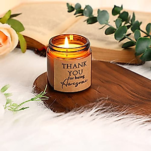 4 Pcs Thank You Candles 3.5 oz Scented Candles Employee Appreciation Gifts Thank You for Being Awesome Inspirational Candle for Teacher Coworker Nurse Women Gifts, 4 Fragrances