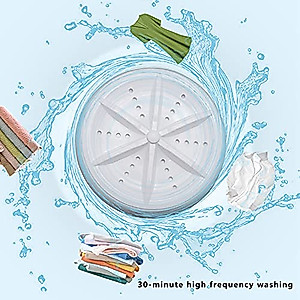 Washing Machine Small Portable Ultrasonic Clothes Washer Household Laundry for Travel Business Underwear Clean Tool US Plug 100240V(White)