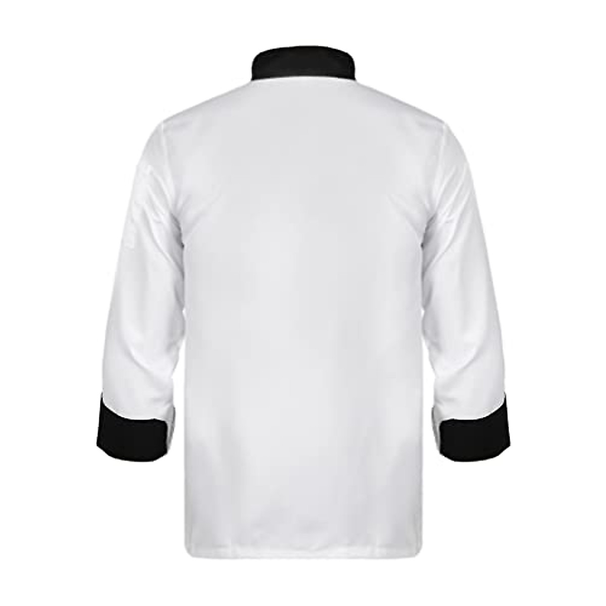 TiaoBug Men's Short Sleeve Chef Coat Jacket Restaurant Chef Uniform Breathable Tops with Pocket White B Large