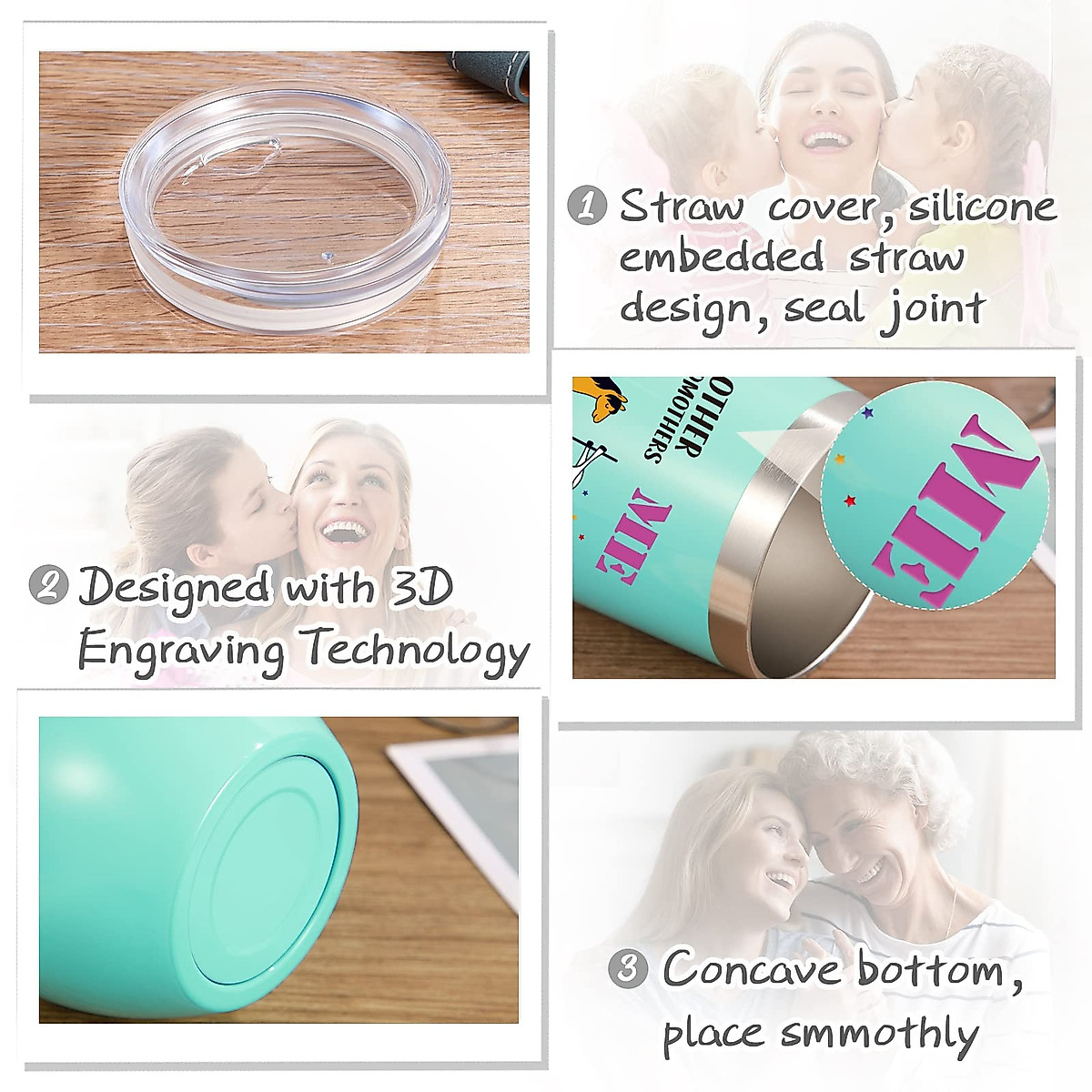 Other Godmothers Me Unicorn Wine Tumbler, Godmother Appreciation Gift from Godchild for Mother's Day Baby Pregnancy Announcement, 12 oz Stainless Steel Insulated Coffee Mug for God Mom, Friend