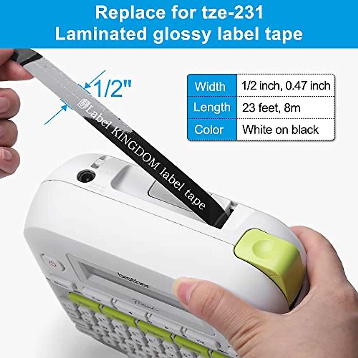 6 Multi-Color +2 Black Replace Label Compatible for Brother P-Touch Tze Label Tape