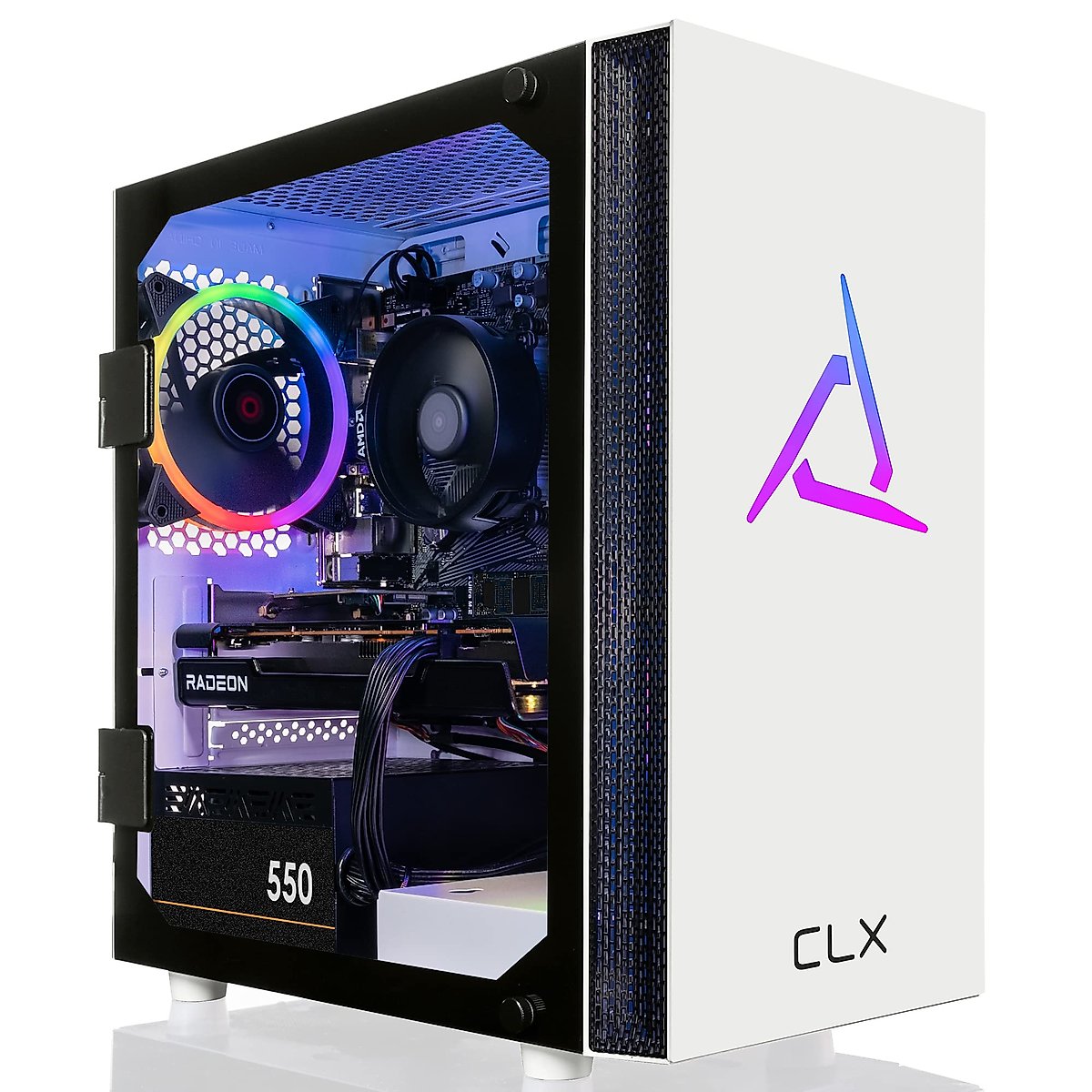 CLX SET TGMSETRXM2508WM Gaming Desktop Computer - AMD Ryzen 5 5600 Hexa-core [6 Core] 3.50 GHz - 16 GB RAM DDR4 SDRAM - 1 TB M.2 PCI Express NVMe SSD - Micro Tower - White