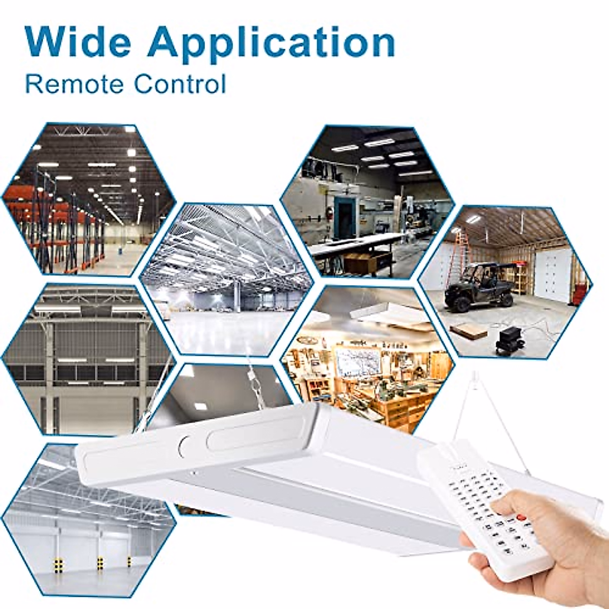 Lightdot Multifunction 2FT LED High Bay Light, Brightness/Timer/Motion Distance Adjustable Commercial LED Shop Light, 150W[Eqv.600W MH/HPS] Remote Control Energy Saving Upto 5600KW*4/5Yrs(5Hrs/Day)