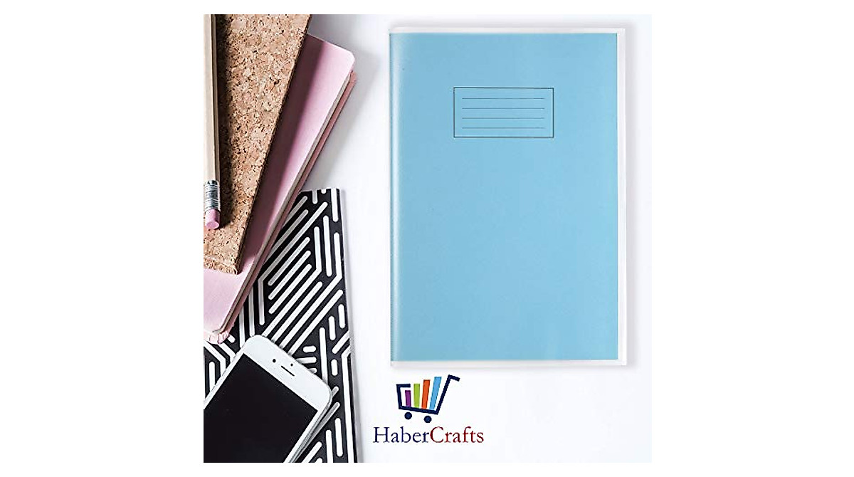 Habercrafts A4 Clear Book Covers - Durable School Notebook Protectors