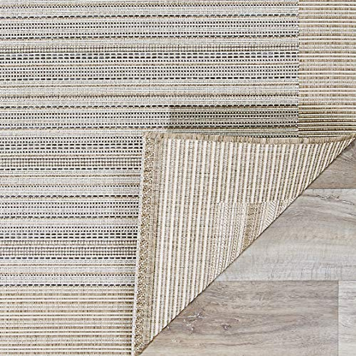 Couristan Monaco Indoor/Outdoor Area Rug for Patios, Decks, Kitchens, and Laundry Rooms, All-Weather, Pet-Friendly and Easy to Clean, Bowline Pattern in Cocoa Natural-Ivory, 5'10" x 9'2"