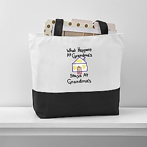 CafePress What Happens At Grandmas Canvas Tote Top Zipper Closure