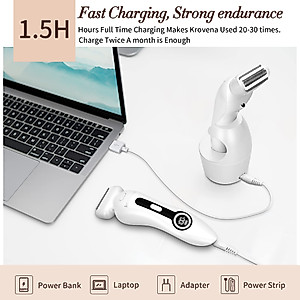 Electric Shaver for Women Electric Razor for Womens Bikini Legs Underarm Public Hairs Rechargeable Trimmer with Detachable Head Cordless Wet Dry Use