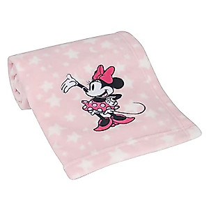 Lambs & Ivy Disney Baby Minnie Mouse Stars Pink Soft Fleece Baby Blanket