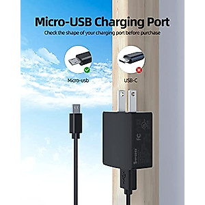 Superer Wall Charger Fit for ZTE Z223 AT&T Flip Phone AC Adapter with 5Ft USB to Micro USB Power Supply Cord Cable