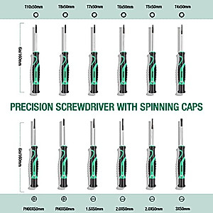 ENGiNDOT Magnetic Screwdriver Set with Storage Case and Magnetizer, 27 piece Bi-material Screwdriver, Including Slotted/Phillips/Torx/Precision Screwdriver for Household Repairs, Home Improvement