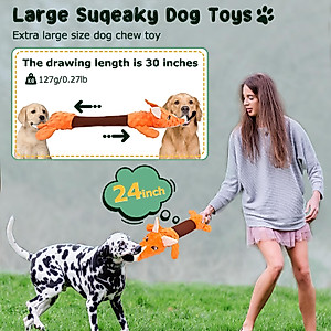 Zuykjeagle Dog Toys for Large Dogs – Interactive Plush Chew Toys with Crinkle Paper for Tug-of-War, Suitable for Small, Medium, and Large Breeds (Fox)