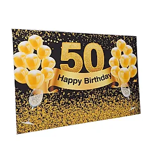 Abaodam Birthday Backdrop 1pc 50 Years Old Background Cloth Poster Vinyl 50th Birthday Poster
