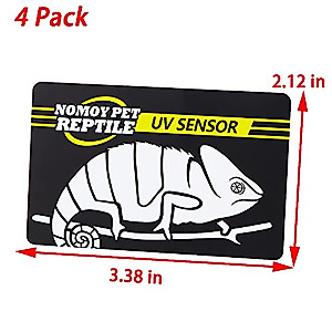 4 Pcs Quick Test UVB Sensor, Reptile UV Tester Heating Lamp Photochromic UVB Card Indicator, Reused 500 Times