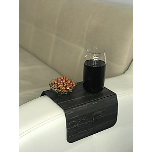 Sofa Armrest Tray, Non-Slip Drink Holder Coaster Portable Side Table, Drinking Table, Space-Saving Couch Arm Table, Sofa Armrest Tray Natural Wood Beverage Cup Holder Tray