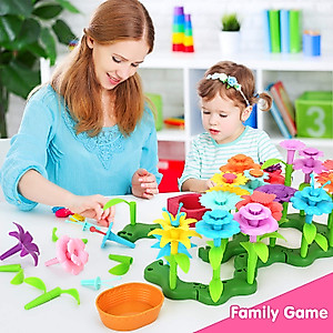 Flower Building Toy Garden Building Blocks Toy Set for Kids, 101 PCS Educational Toy Creative Playset for Age 4,5,6,7 Year Old Gifts