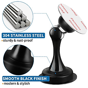 Door Stop,(2 Pack) Magnetic Door Stopper,Stainless Steel Door Catch Door Holder, Doorstop, 3M Double-Sided Adhesive Tape No Need to Drill, Black