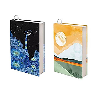 DIYFLASH Oli Painting Book Covers Pack 2, Book Dust Jacket Covers 9" x 11", Washable and Reusable Book Sox for Textbook Fashion School Supply for Students