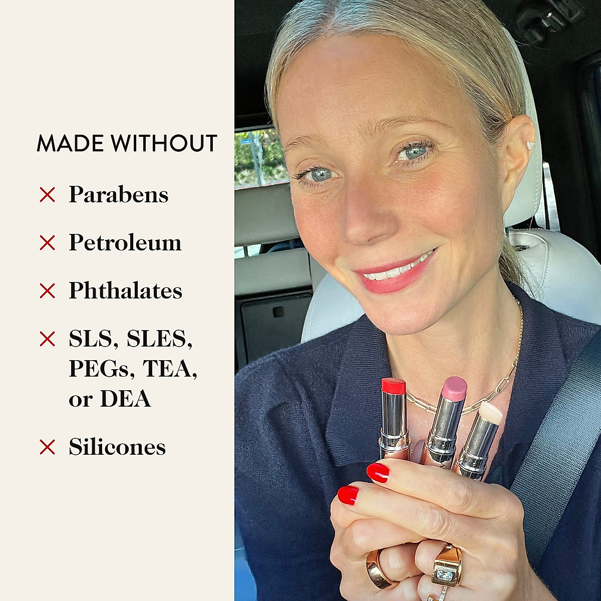 goop Beauty Lip Balm Trio | Moisturizing & Hydrating Lip Balm for Chapped, Cracked & Dry Lips | Clear, Peony, and Tomato | Lip Tint with Nourishing Formula | Petroleum & Paraben Free | 0.16 oz Each