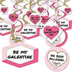 Big Dot of Happiness Be My Galentine - Galentine’s and Valentine’s Day Party Hanging Decor - Party Decoration Swirls - Set of 40