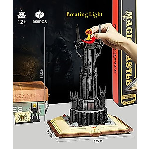 Snlywan Lord of Castle Architecture Building Blocks with LED Light for Adults and Kids,The King of Magic Rings Dark Tower,STEM Toy Gifts for Adults and Kids(969PCS)