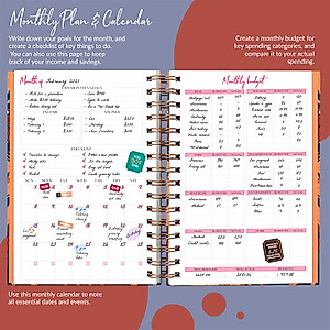 PLANBERRY Budget Planner & Monthly Bill Organizer with Pockets Premium – Home Finance & Bill Payment Organizer – Budgeting Book with Income & Expense Tracker - 7x8.5″ Hardcover (Tropical Night)