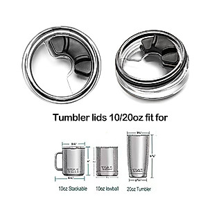 Magnetic Spill Proof Replacement Lid - Compatible for Yeti Tumbler,Rambler, zark Trail,Old Style Rtic Lid(20 oz - 1 Pack)