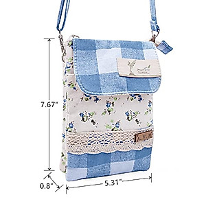 LassZone 5 Pockets Canvas Crossbody Bag Purse for Women Summer Beach Bag Shoulder Bags Phone Bag Travel Bag Pouch Bags