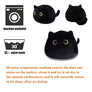 Taifctft Black Cat Plush Toy Pillow,21.7in Soft Plush Doll Cat Plushie Cat Pillow, Cute Stuffed Animal Soft Plush Pillow Baby Plush Toys Cat Shape Novelty Design Sofa Pillow Decoration Doll