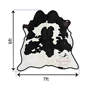 Cowhides Direct Genuine Cowhide Rug - Black & White Rug for Living Room, Bedroom & More - Authentic Cow Rug (6’x7’ Black & White)
