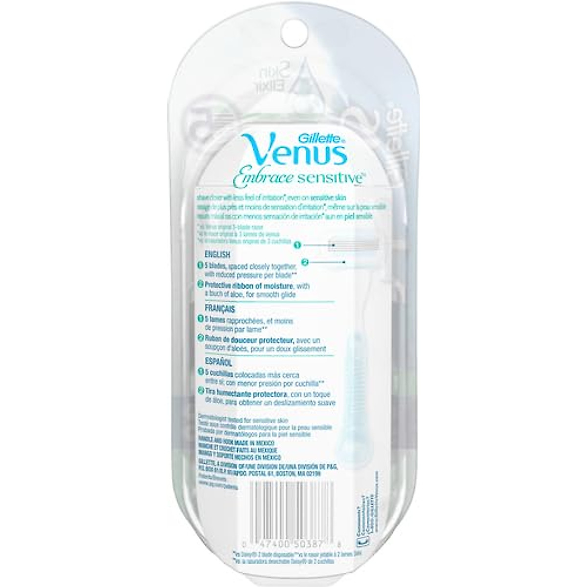 Gillette Venus Extra Smooth Sensitive Women's Razor - 1 Handle + 2 Blade Refills