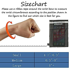 AMABAZR Premium Wrist Wallet - Cell Phone Holder with Zipper Storage Band for Travel, Outdoor Sports Running - Sweat Band Wristband, Black