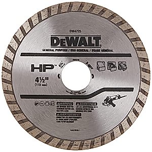 DEWALT Diamond Blade for Masonry, Dry Cutting, Continuous Rim, 7/8-Inch Arbor, 4-1/2-Inch (DW4725)