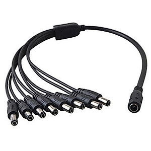 OEM Genuine Parts 8 Way Splitter Cable+ 12V 2.5A AC/DC Adapter Compatible with Lorex ACC-U81 Q-See SWANN CCTV Camera DVR SRDVR8 SWDVK8 DVR8 1000 DVR8-1400 DVR8-1425 1450 1500 BX1202500 ACCPWR12V500