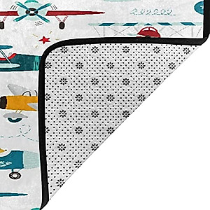 Soft Area Rug Non Slip Washable for Indoor,Airplanes Boys,Large Floor Carpets Doormat Covering Living Room Bedroom 5 x 7Ft