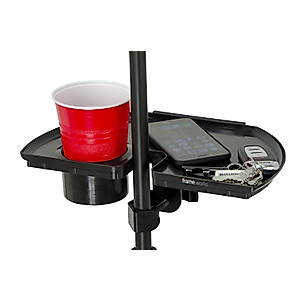 Gator Frameworks Microphone Stand Accessory Tray with Drink Holder and Guitar Pick Tab; 12" x 7" (GFW-MIC-ACCTRAY)