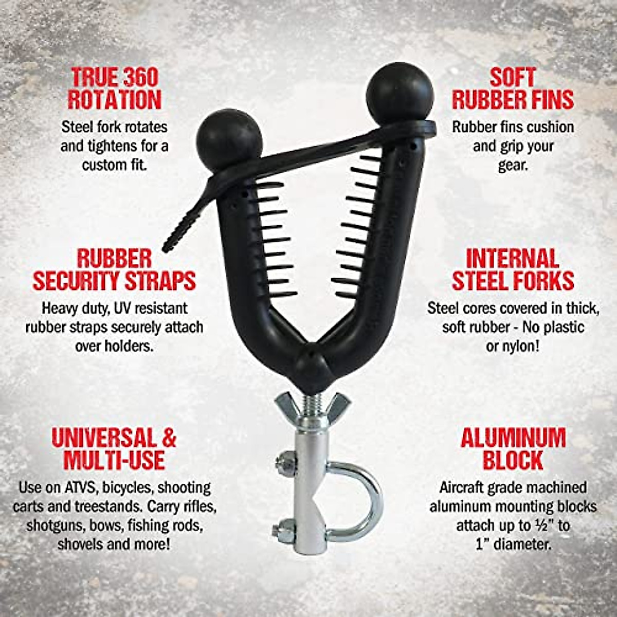 Pack Rack Plus - Gun & Bow Rack for ATVs and Bikes - Model PRP1